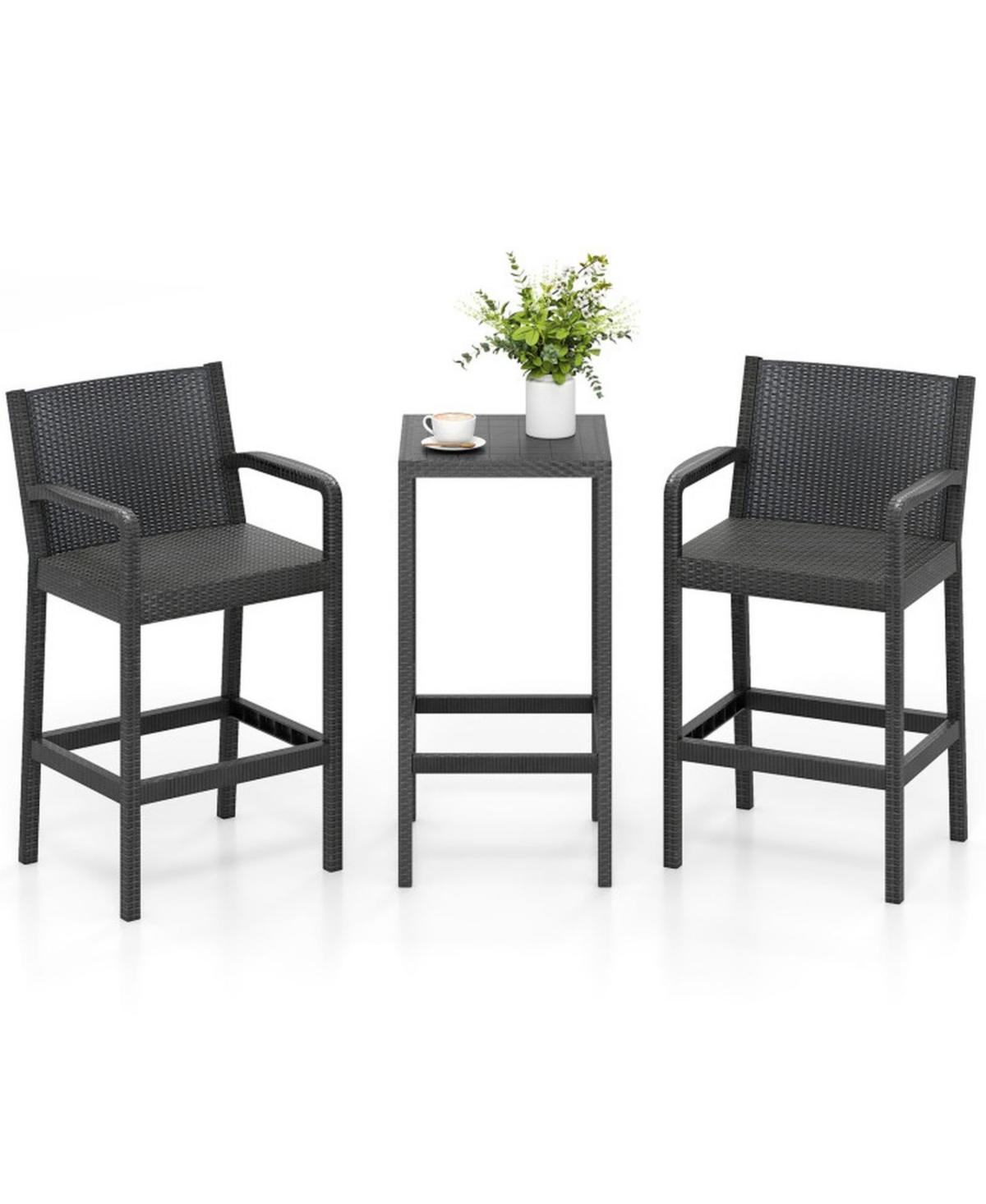 Click here for Gouun 3-Piece Outdoor Patio Bar Set with Pp Stools... prices