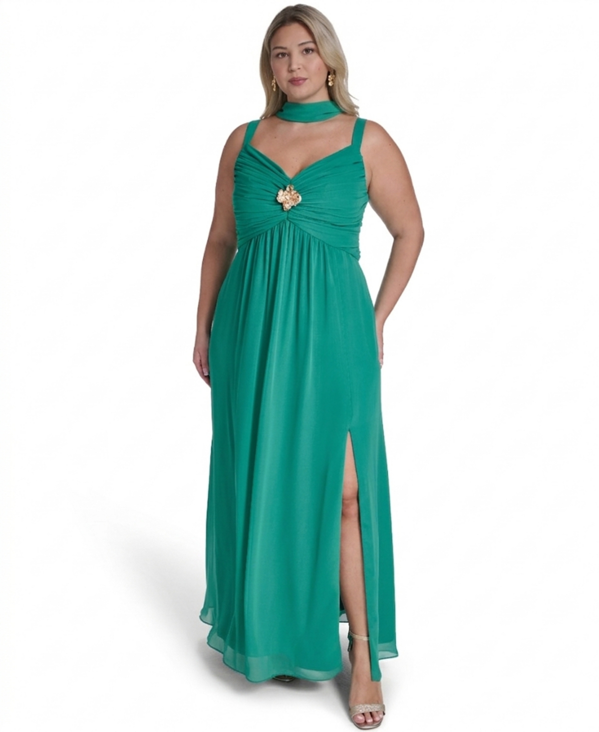 Click here for Eliza J Plus Size Spaghetti Strap Sweetheart Neck... prices