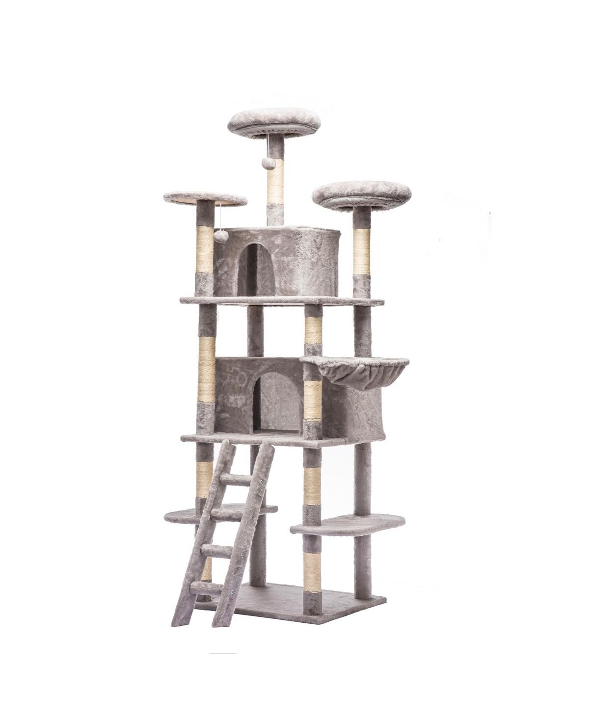 Click here for 6thdruple 70.87 Multi-Level Cat House Tree  Gray L... prices