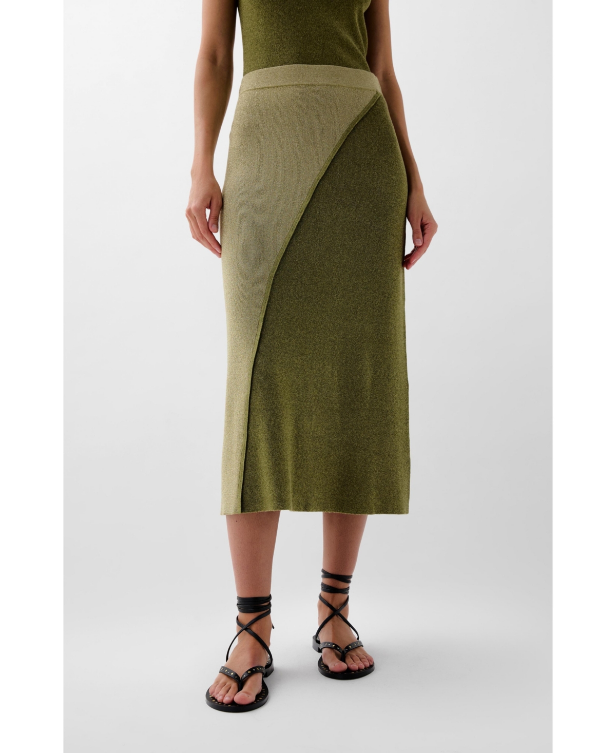 Click here for Scalpers Womens Lurex Duo Knit Skirt - Green prices