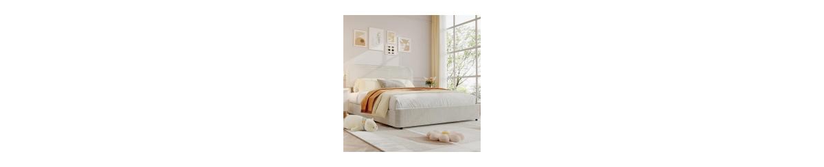Click here for Homfan Bed Frame  Modern Beige Upholstered Platfor... prices