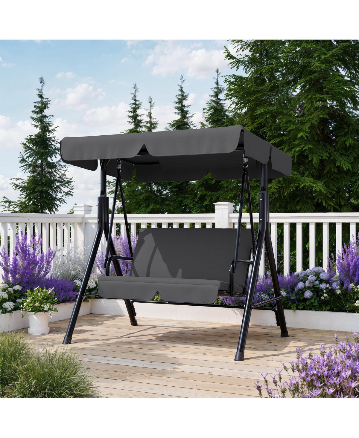 Click here for Homfan Outdoor Porch Swing with Adjustable Canopy... prices