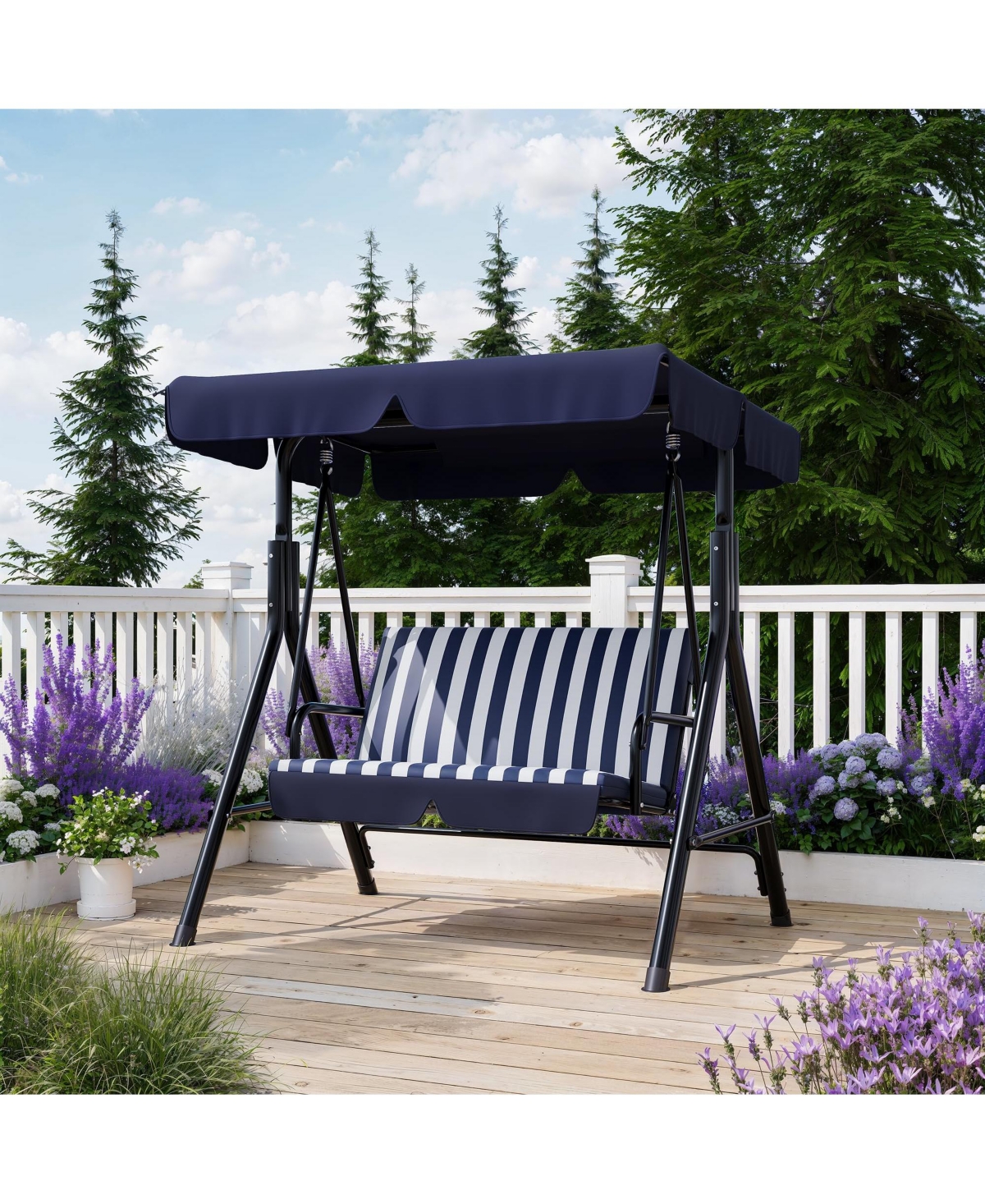 Click here for Homfan Outdoor Porch Swing with Adjustable Canopy... prices