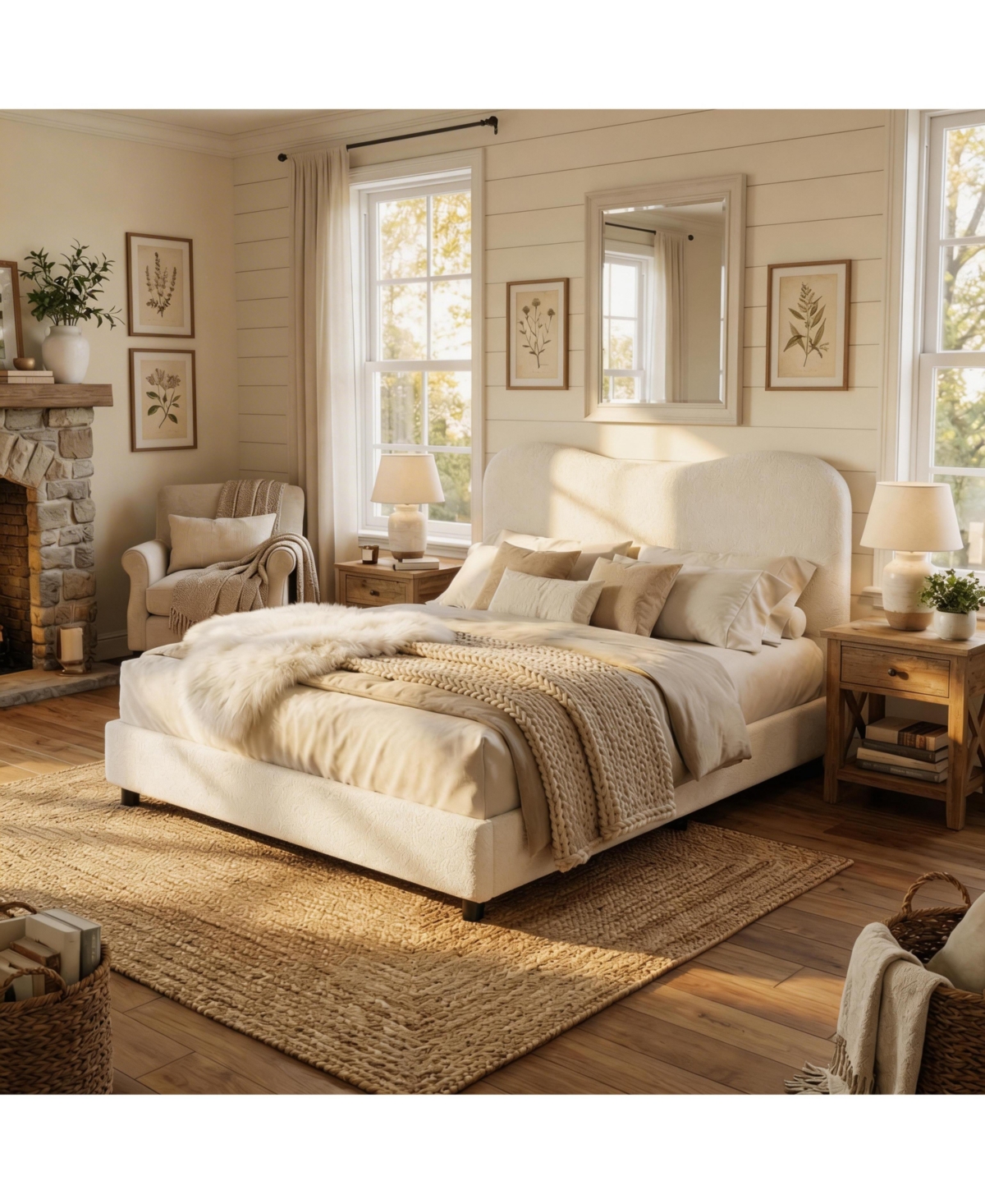 Click here for Homfan Soft Upholstered Kids Bed Frame with Headbo... prices