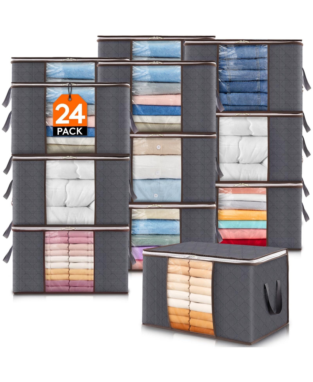 Click here for Gnuadz Clothes Storage Bins With Lids Foldable Bla... prices