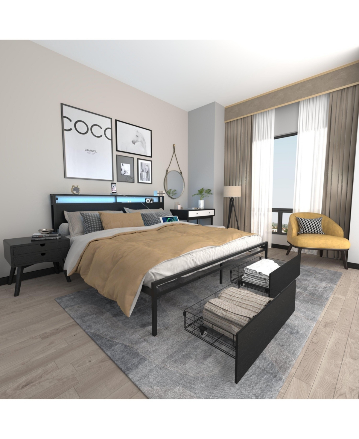 Click here for Lucky One King Bed Frame  Storage Headboard with C... prices