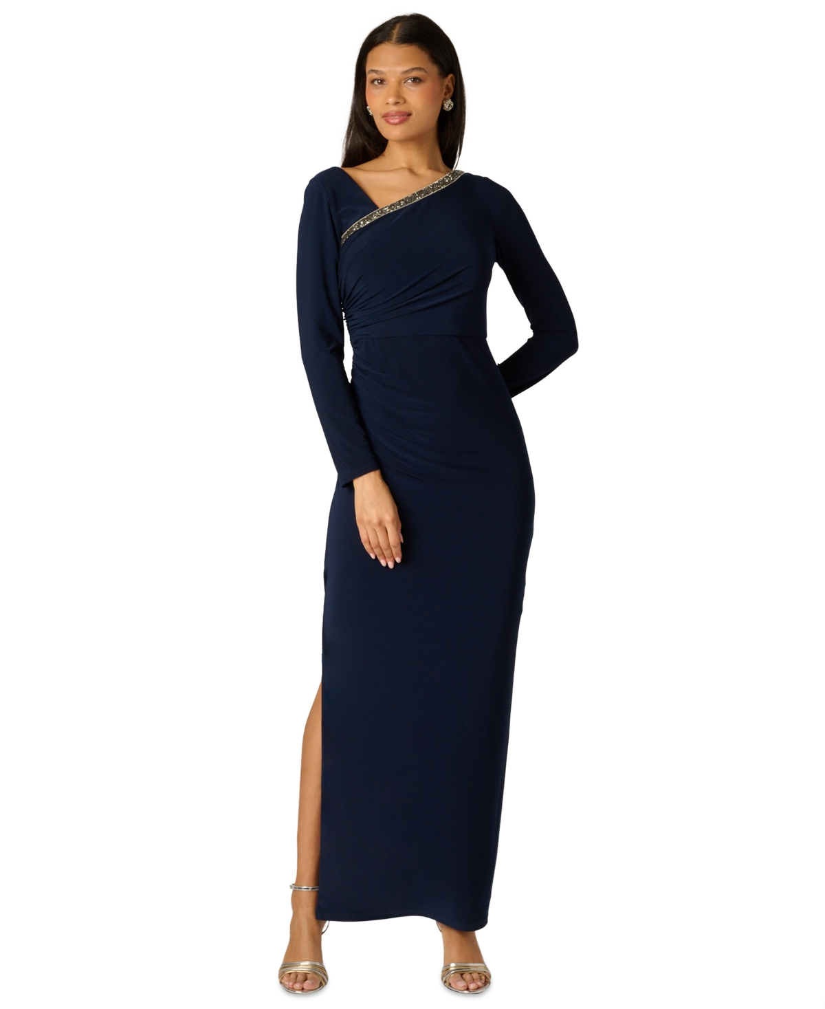 Click here for Adrianna Papell Womens Asymmetrical Long-Sleeve Ba... prices