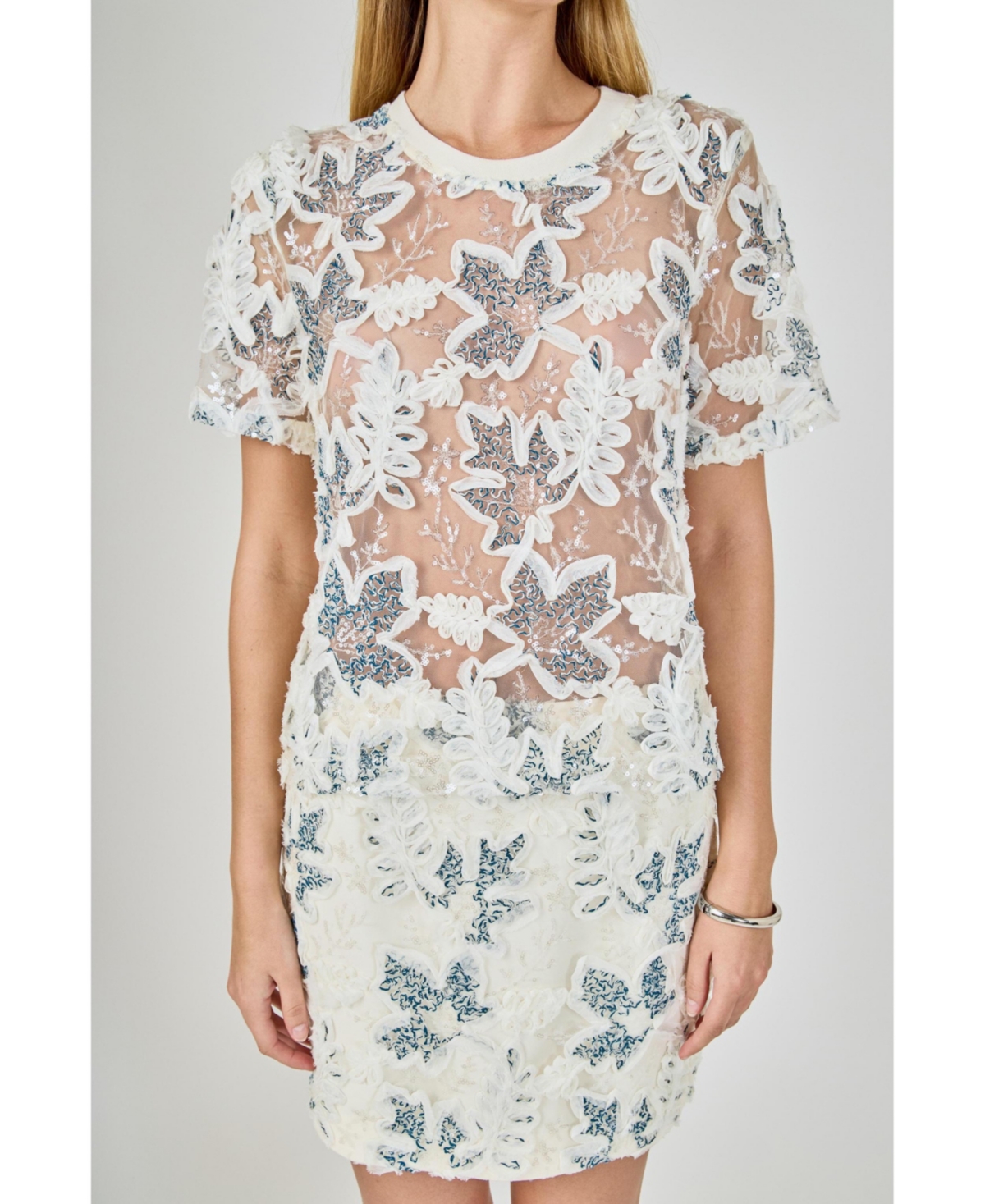 Click here for endless rose Womens Embroidered Blouse - Ivory prices
