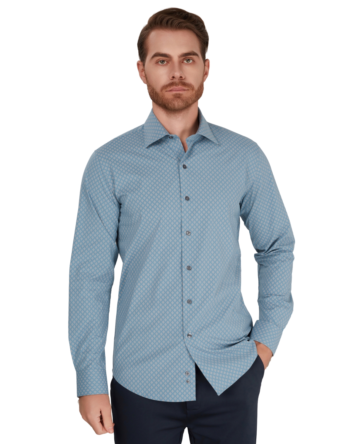 Click here for Alfani Mens Diamond Spot Slim-Fit Shirt  Macys Exc... prices