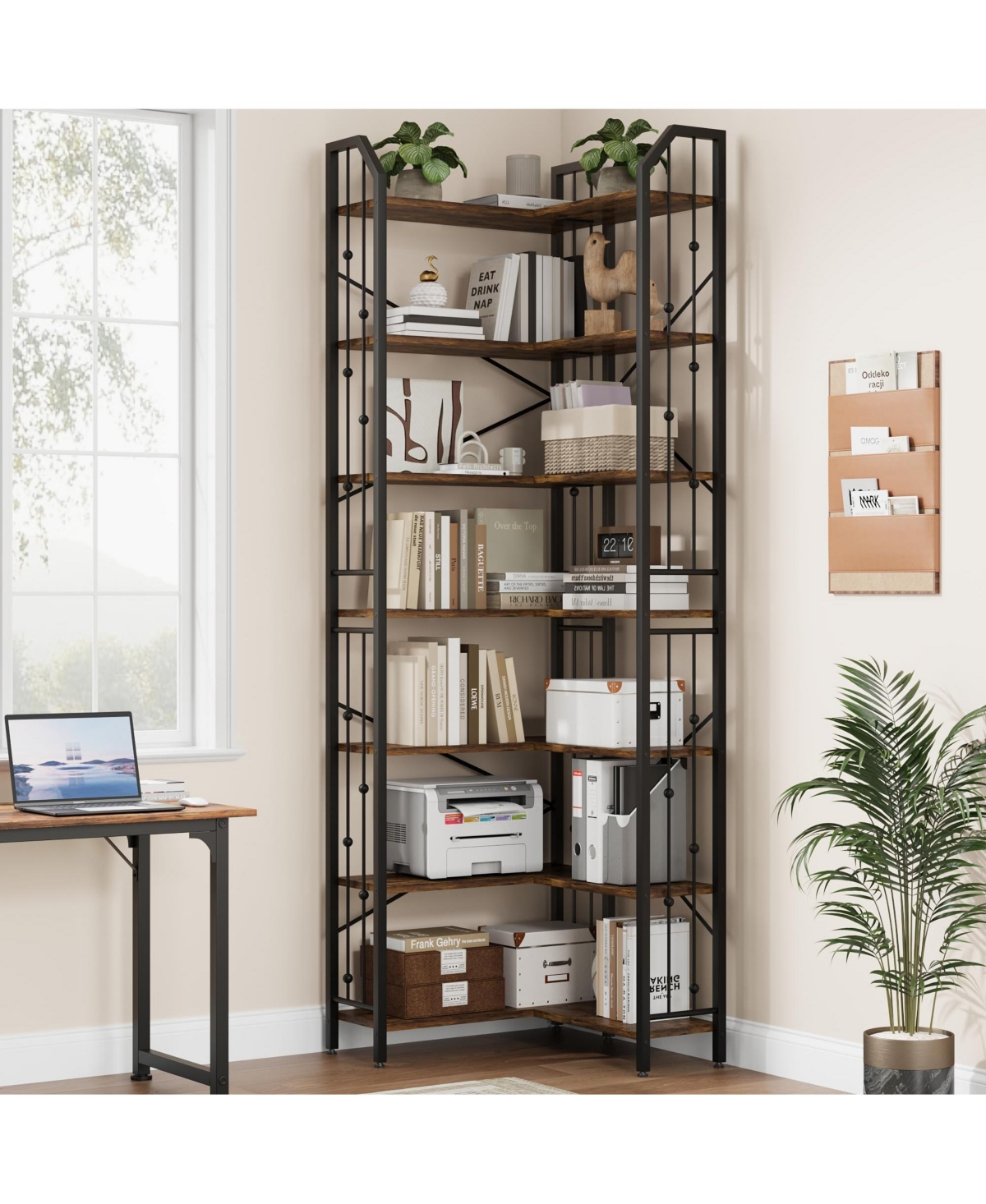 Click here for gaomon Tall 7-Tier Industrial L-Shaped Corner Book... prices