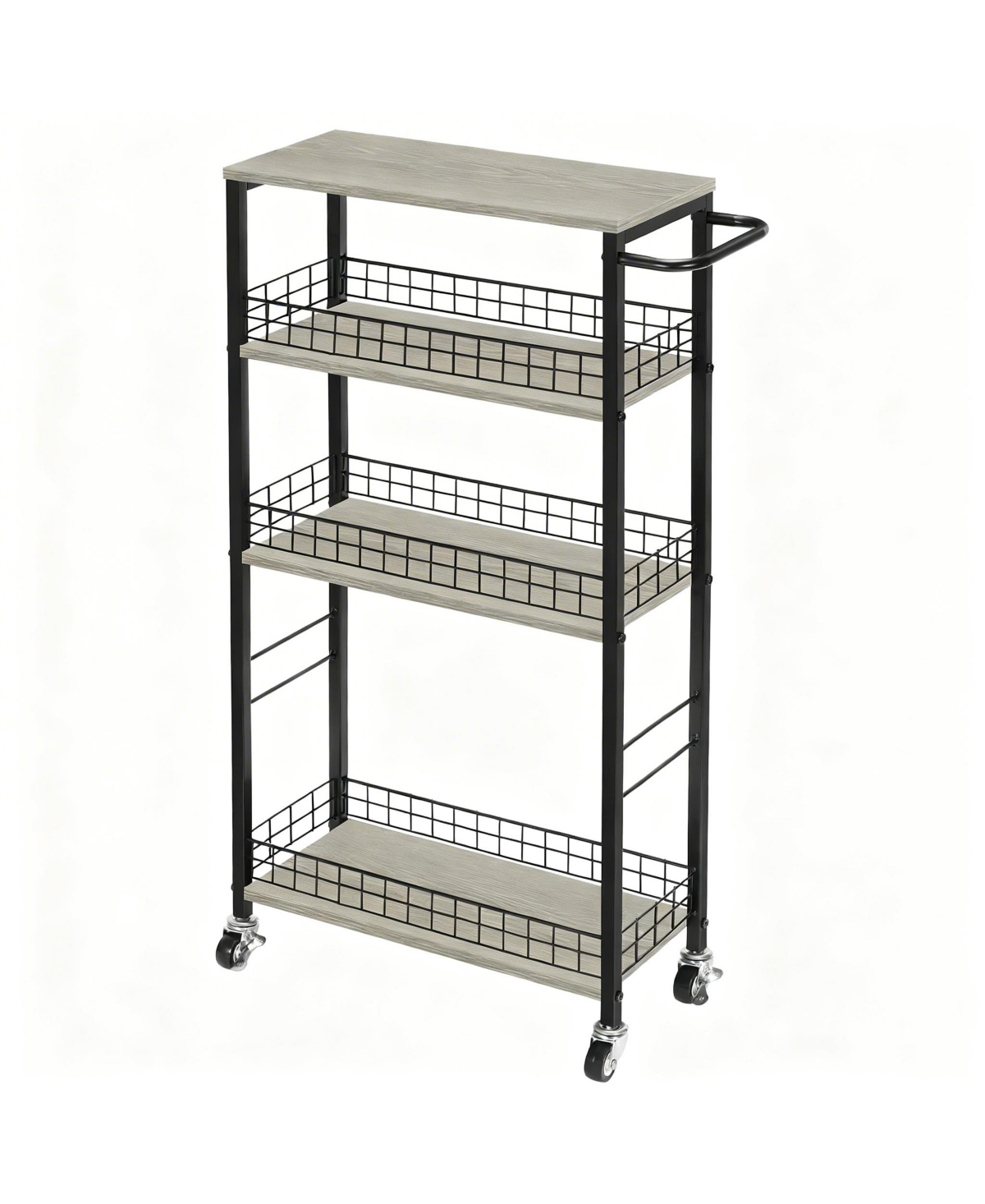 Click here for Yigii 4-Tier Slim Storage Cart with Wood for Narro... prices