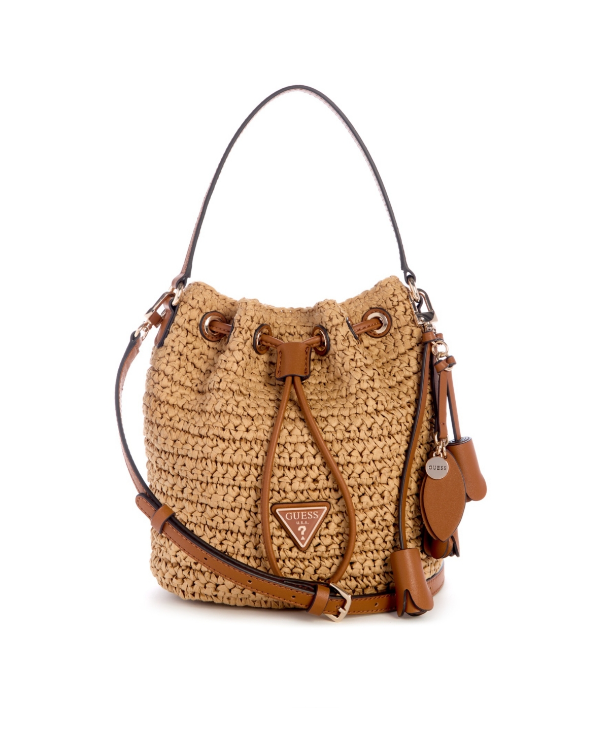Click here for Guess Ofelia Mini Top Handle Bucket Handbag - Brow... prices