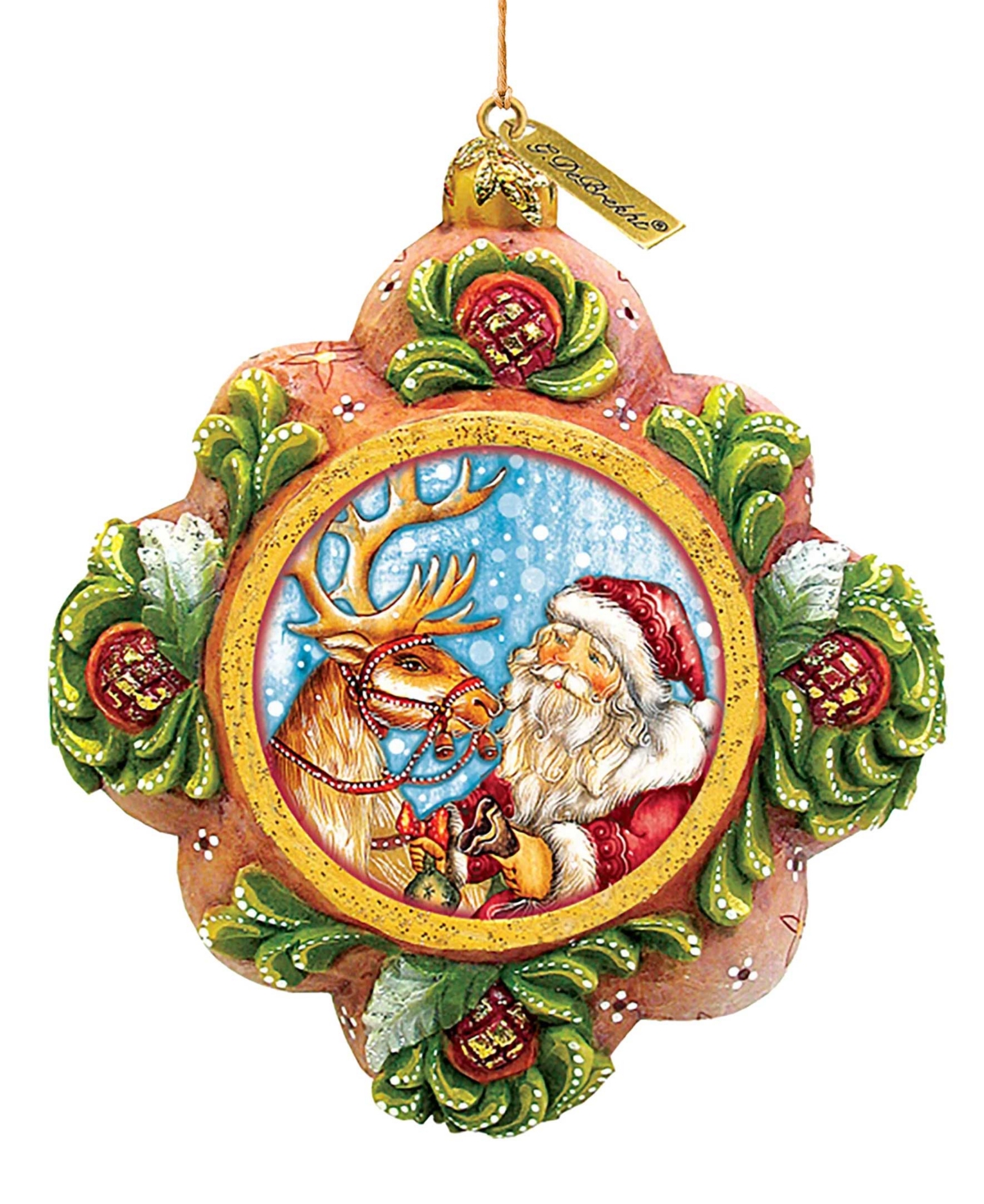 Click here for G.DeBrekht Hand Painted Scenic Ornament Santa with... prices