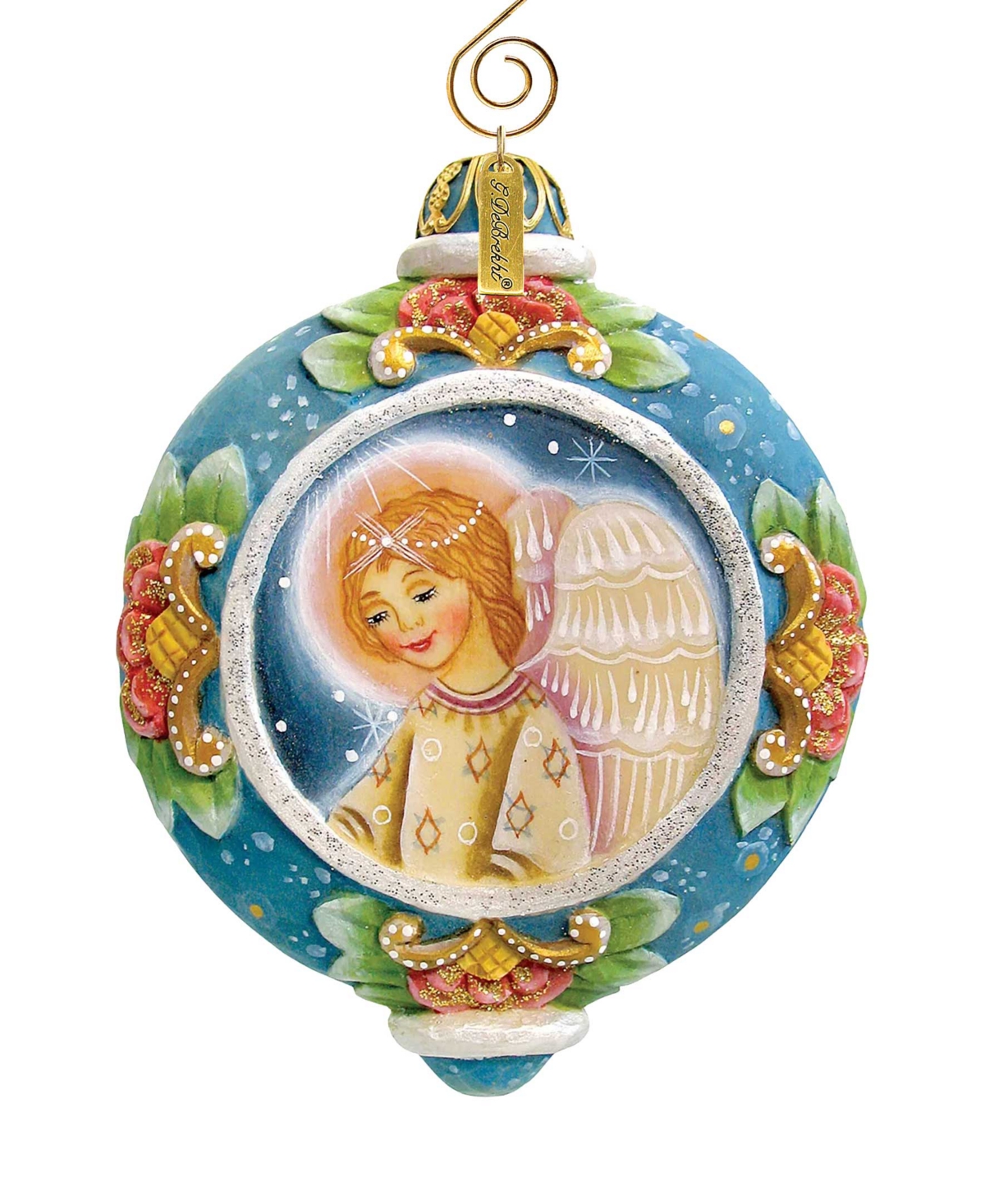 Click here for G.DeBrekht Hand Painted Scenic Ornament Angel Orna... prices
