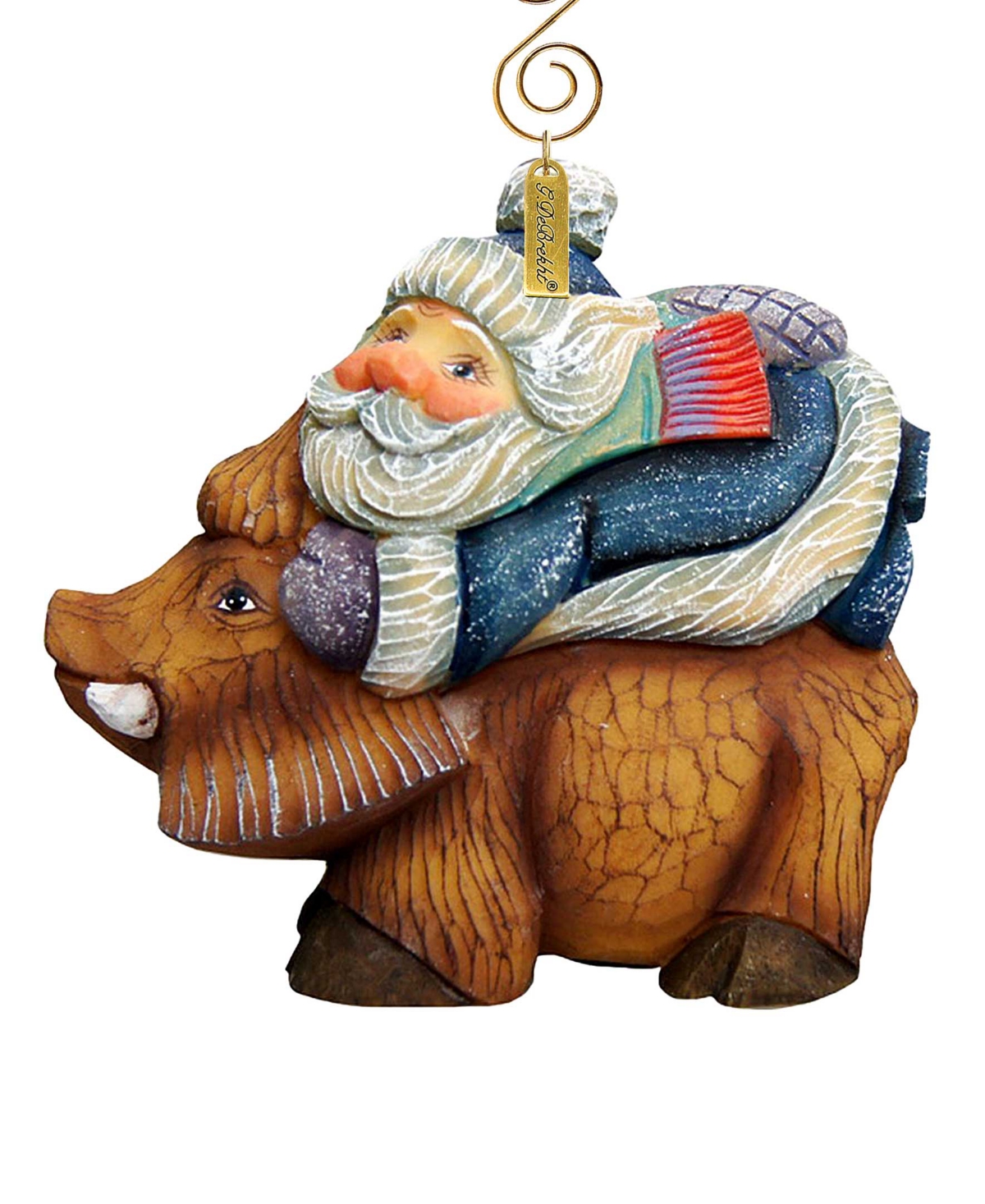 Click here for G.DeBrekht Santa On Boar Ornament - Multi prices