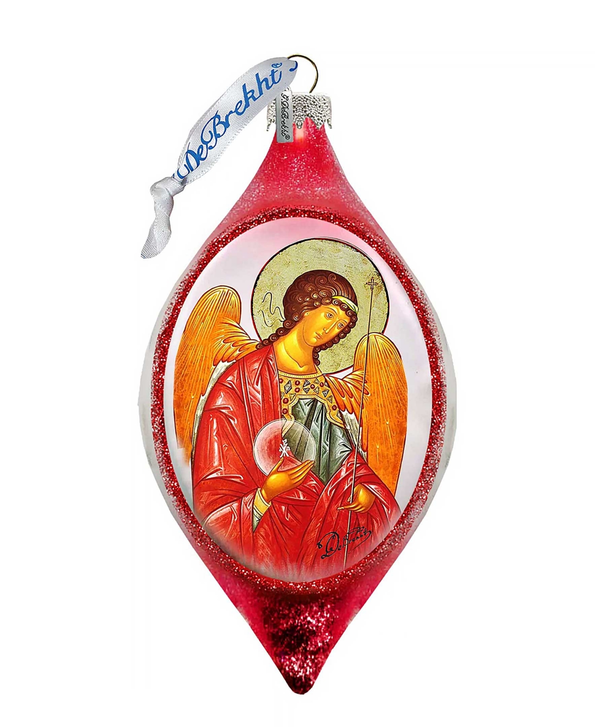 Click here for G.DeBrekht Saint Michael Drop Glass Ornament - Mul... prices