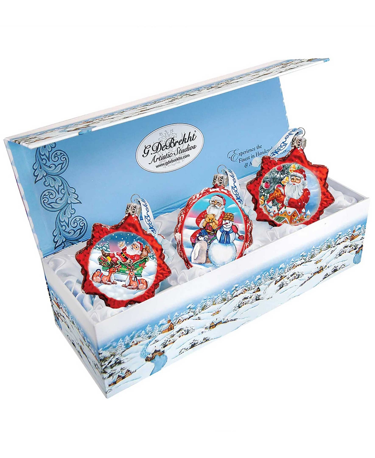 Click here for G.DeBrekht Christmas Gifts Set of 3 Glass Ornament... prices