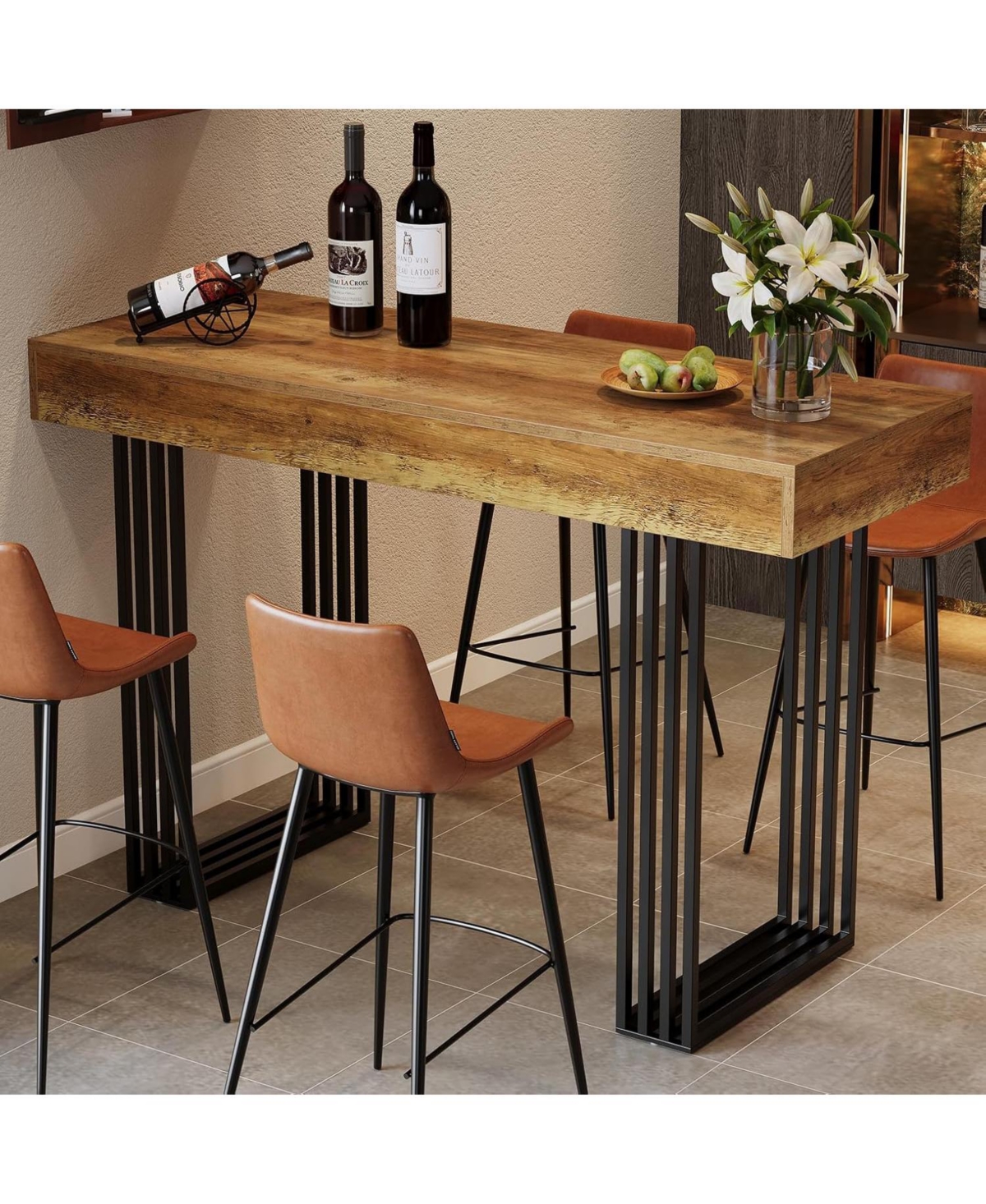 Click here for Tribesigns 63 Long Bar Table  39.37 High Top Pub T... prices