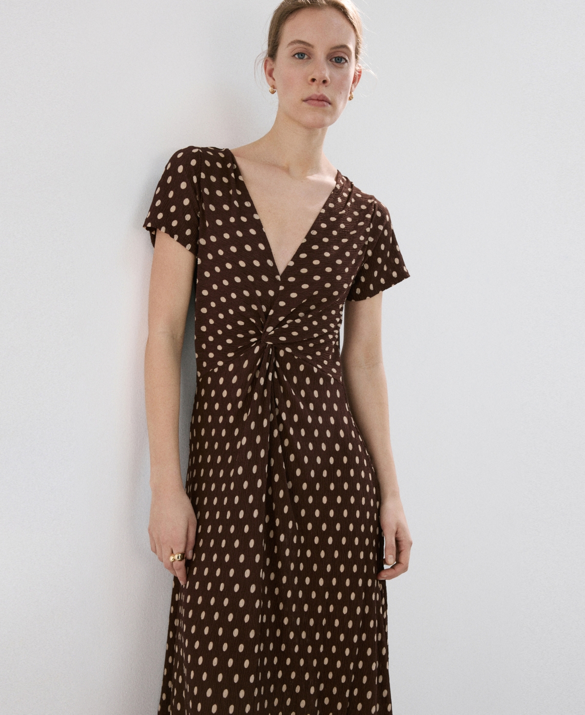 Click here for Mango Womens Polka Dot Texture Maternity Dress - B... prices