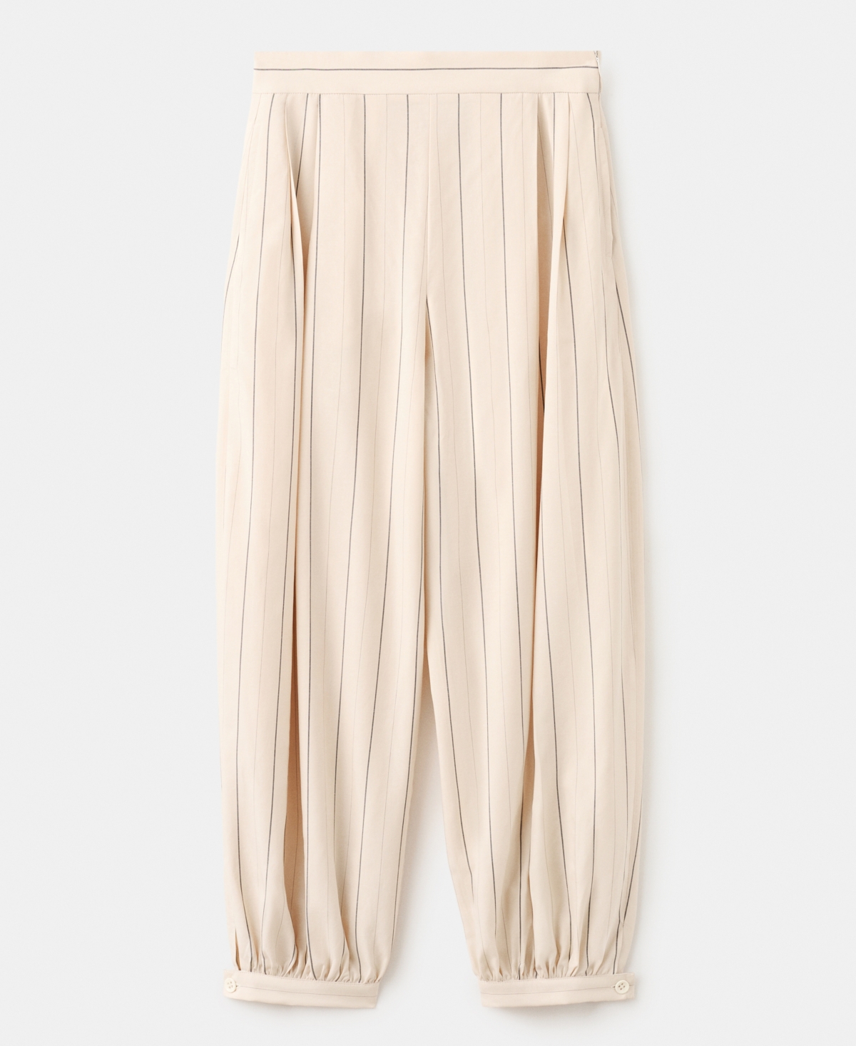 Click here for Mango Womens Striped Lyocell Balloon Pants - Ecru prices