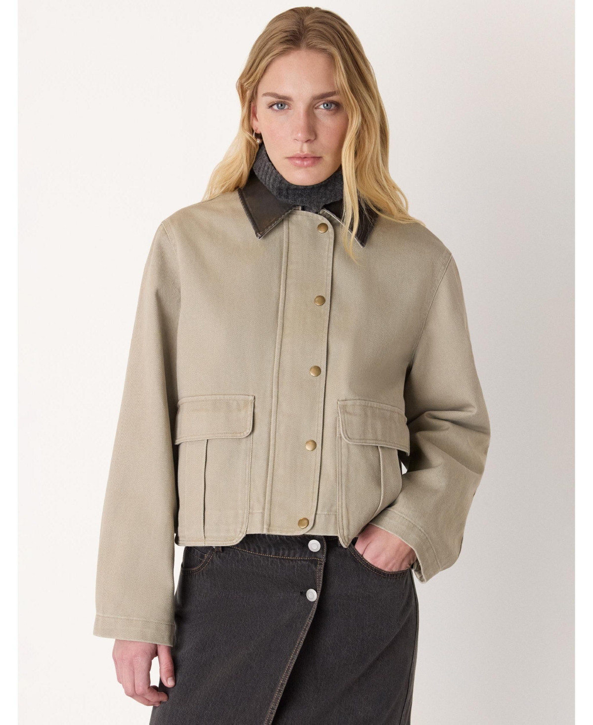 Click here for Whistles Womens Womnes Casual Contrast Collar Jack... prices