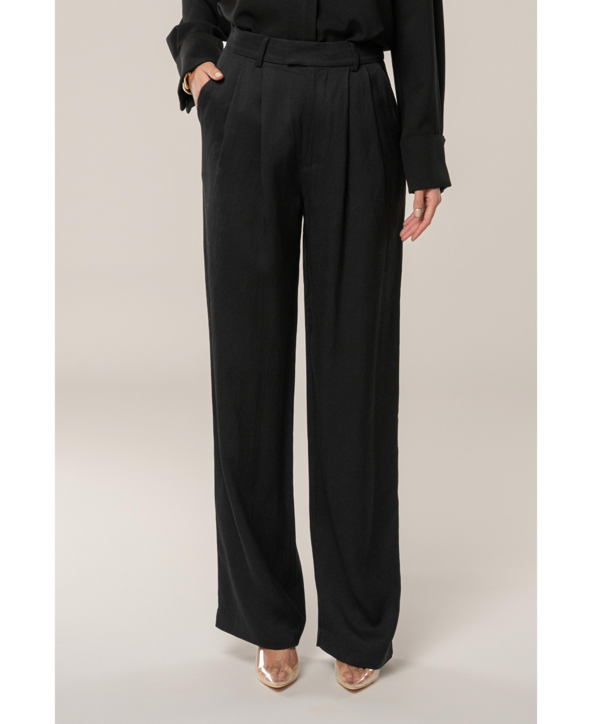 Click here for Jluxlabel Womens Axel Pleated Trouser - Black prices