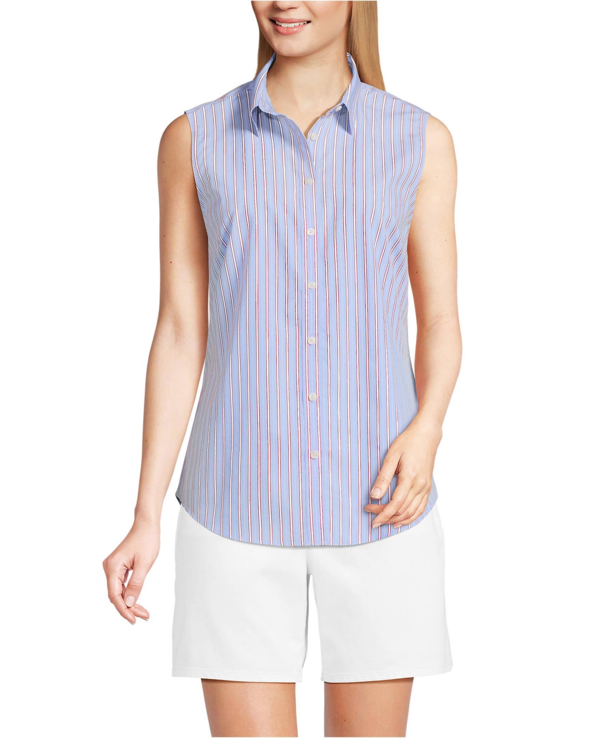 Click here for Lands End Womens Petite No Iron Sleeveless Shirt -... prices