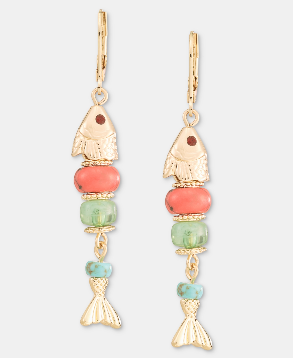 Click here for lonna & lilly Bead Fish Linear Drop Earrings - Mul... prices