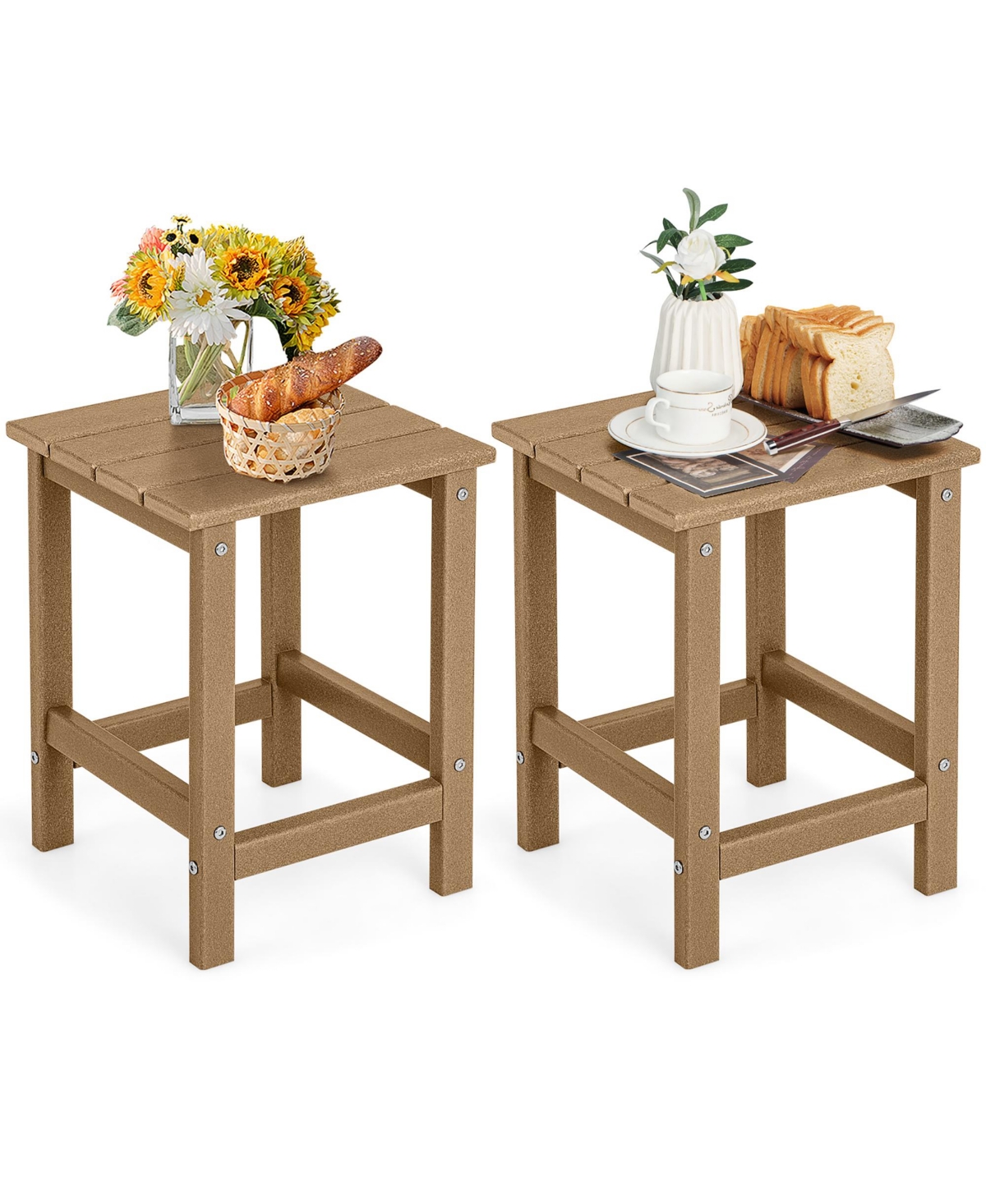 Click here for Gymax 2PCS 14 Patio Adirondack Side Table Hdpe Squ... prices