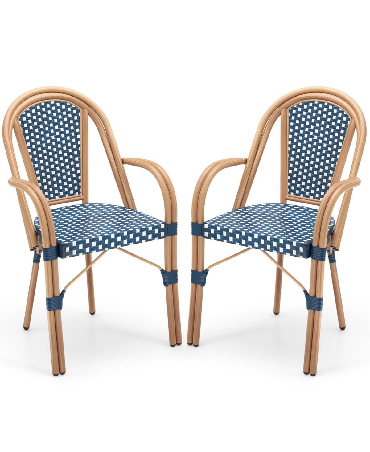 Click here for Sugift Hand-Woven Pe Wicker French Bistro Chair Se... prices