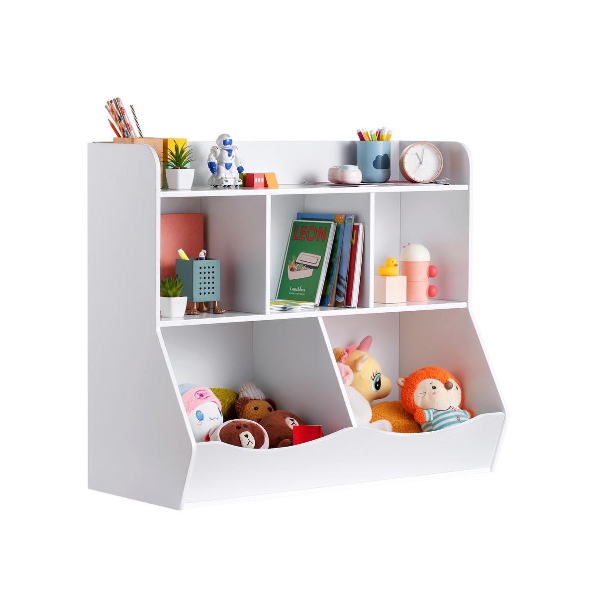 Click here for Sugift 5-Cubby Wood Toy Storage Organizer with Boo... prices