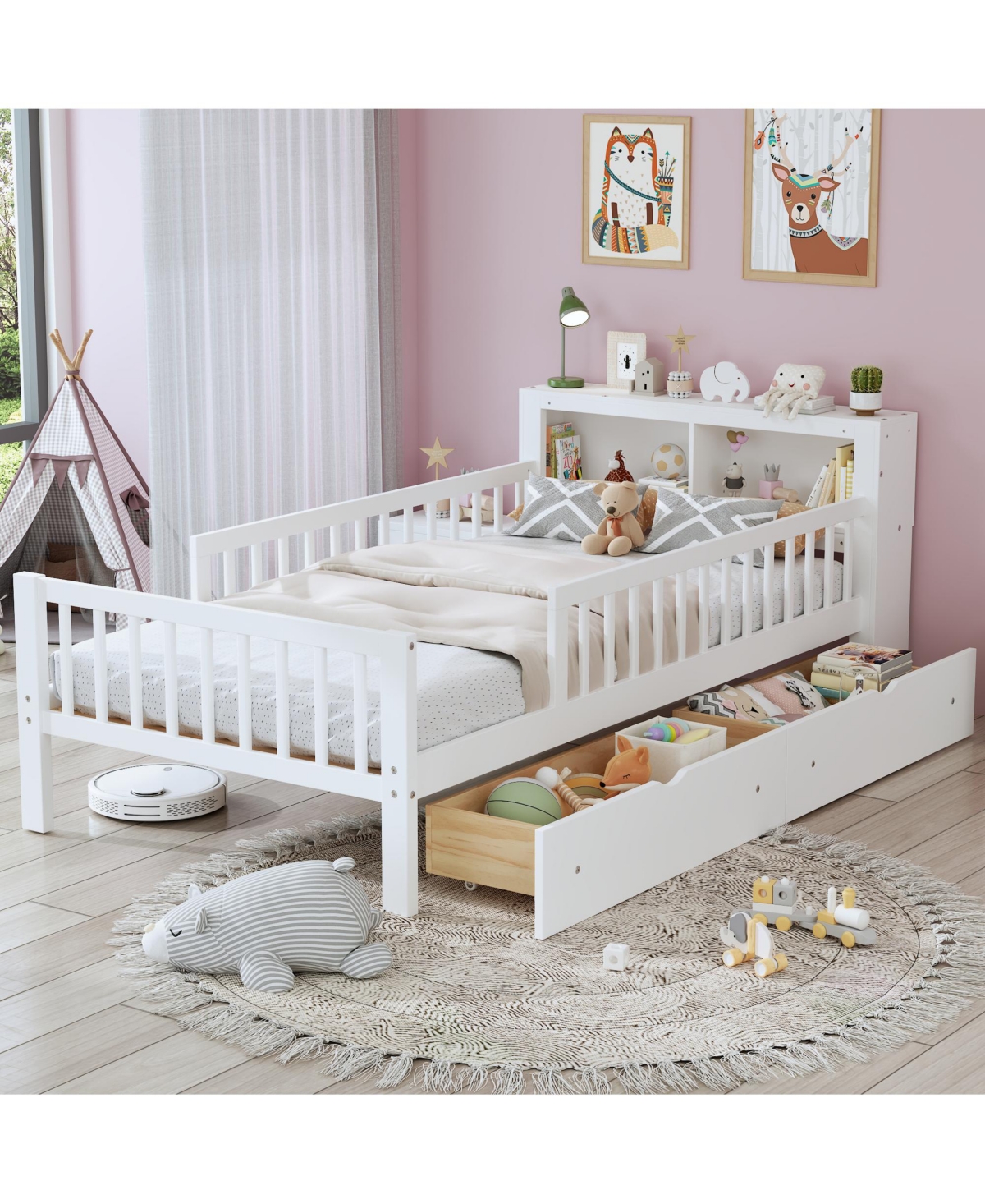 Click here for Rainsken Kids Twin Bed Frame  Wooden Platform Bed... prices