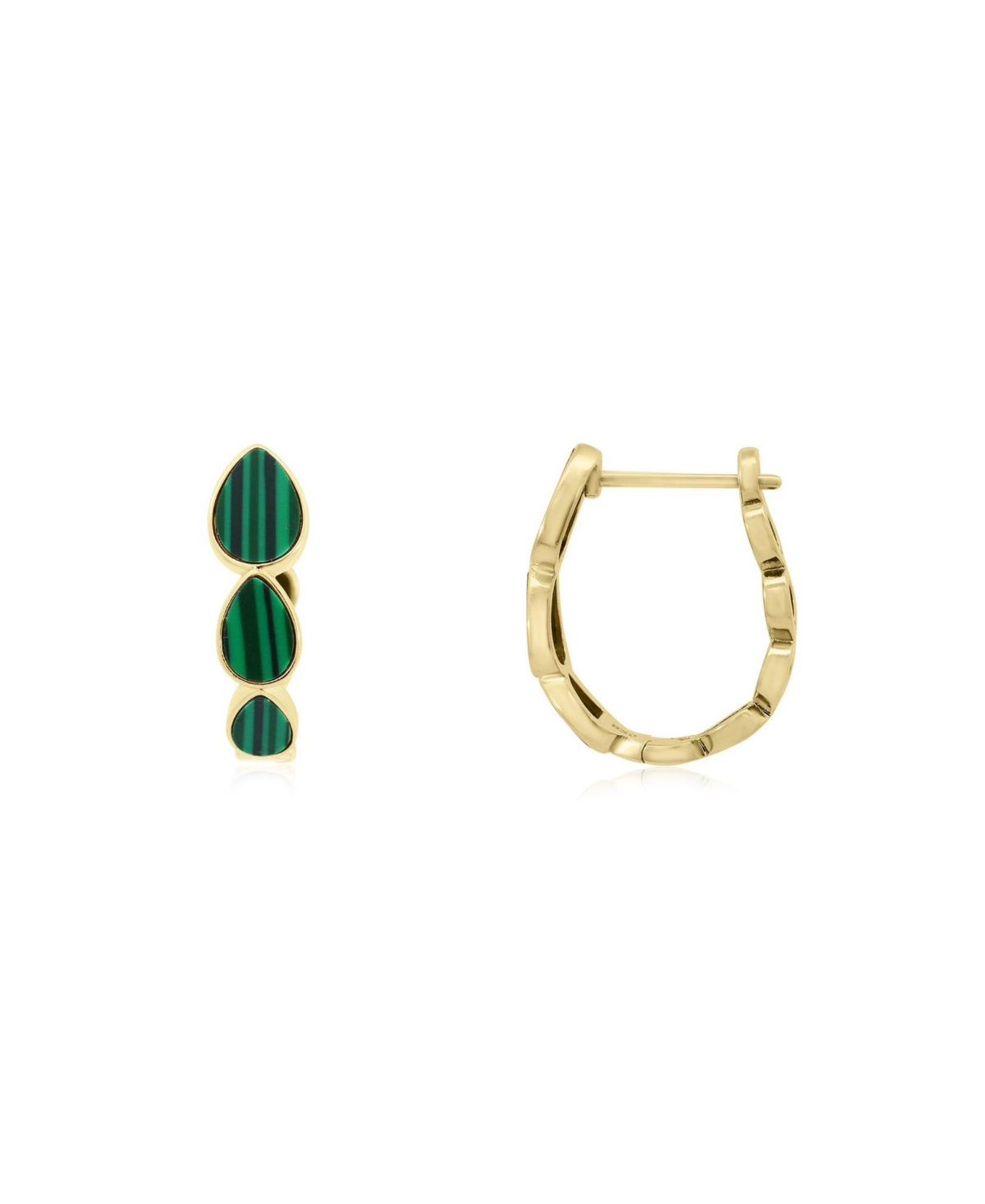 Click here for The Lovery Malachite Inside Out Hoop Earrings 14K... prices