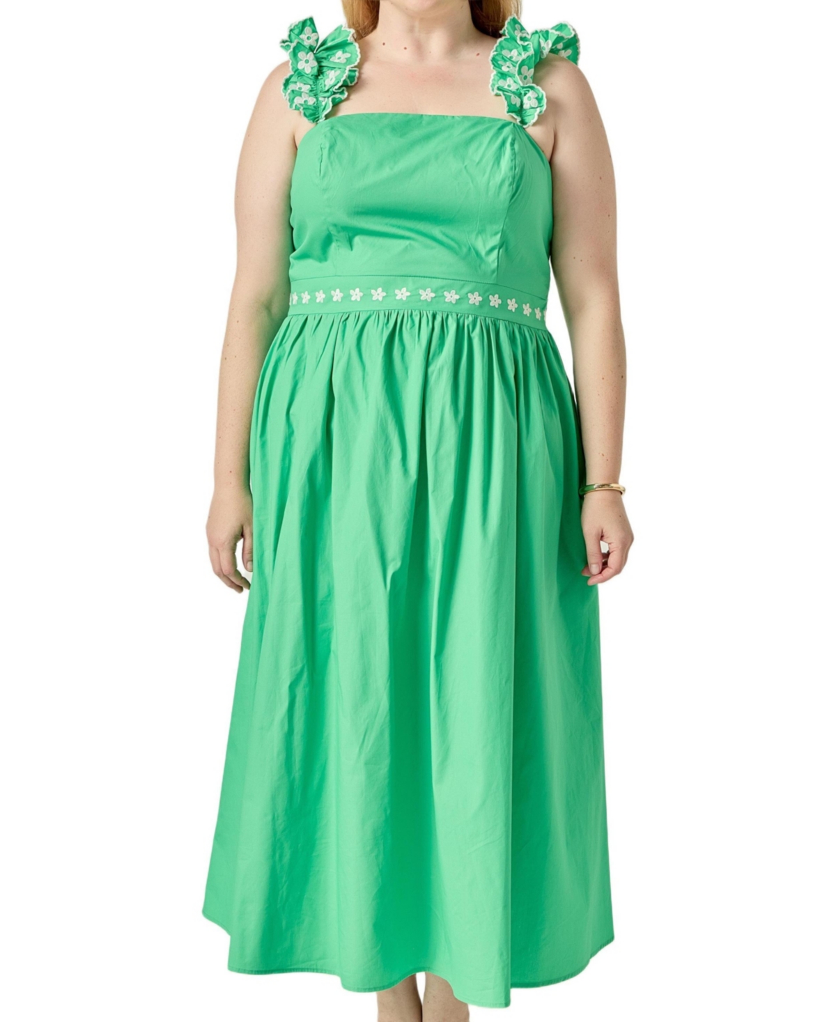 Click here for English Factory Plus Size Flower Embroidered Ruffl... prices