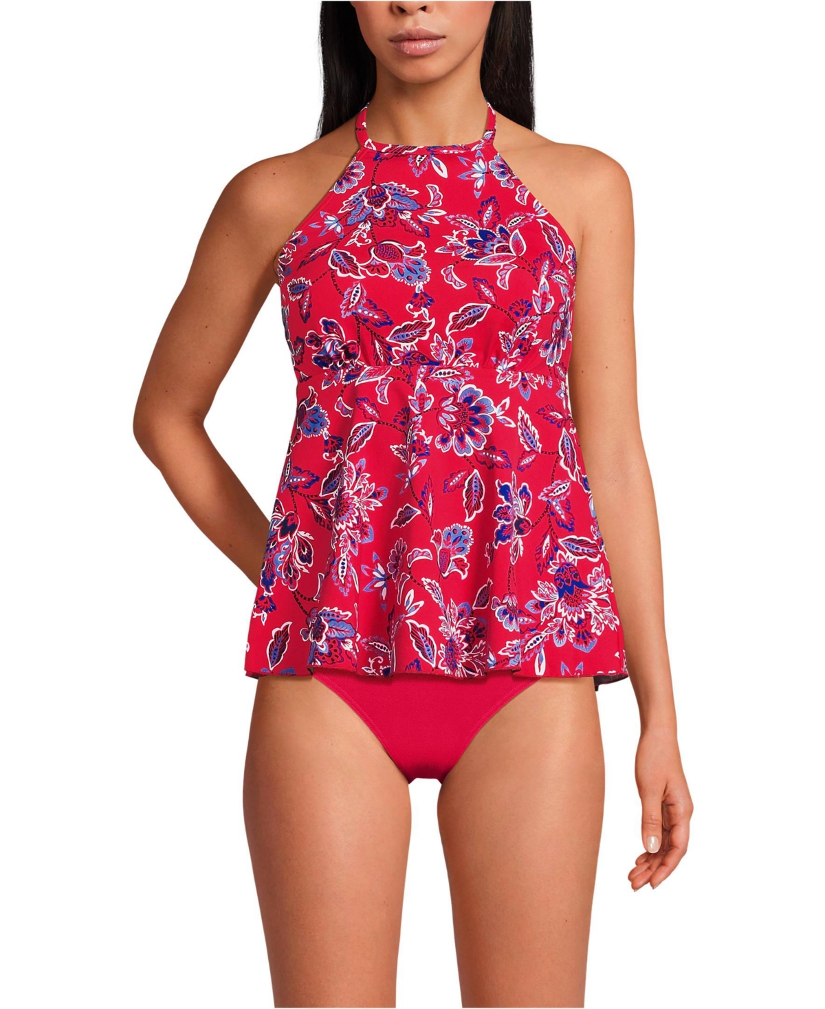 Click here for Lands End Womens Flutter High Neck Halter Tankini... prices