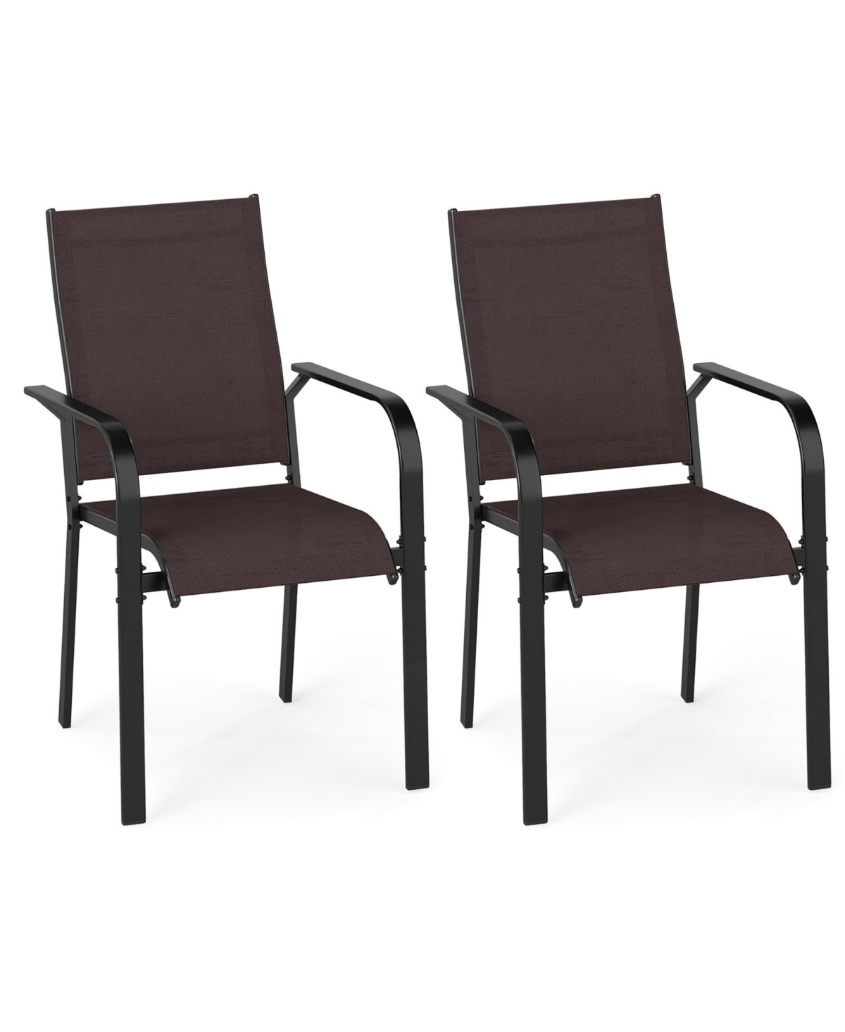 Click here for Slickblue Set of 2 Patio Dining Chairs Stackable O... prices