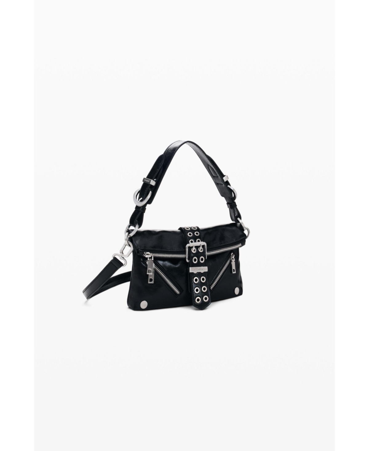 Click here for Desigual Womens Buckle Bag Leather Effect - Black prices