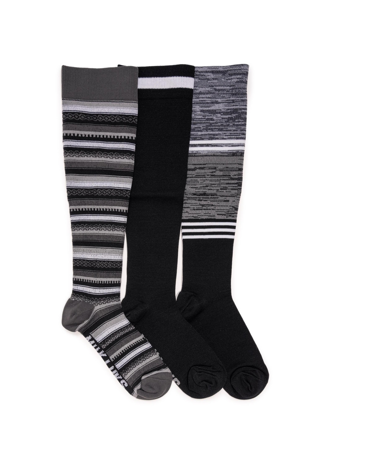 Click here for Womens 3 Pair Pack Compression Socks - Black strip... prices
