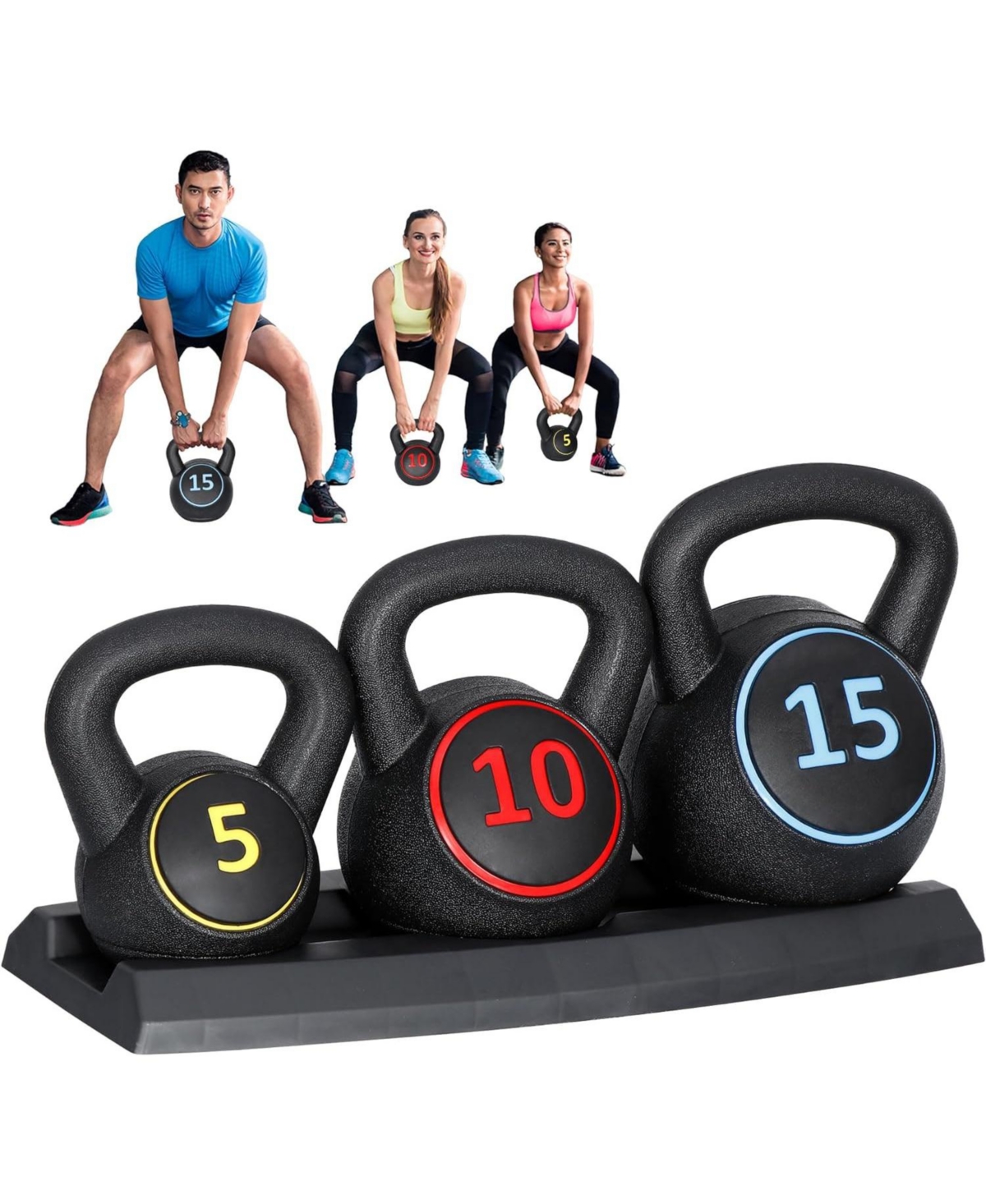 Click here for Zeny 3-Piece Kettlebell Set with Storage Rack Heav... prices