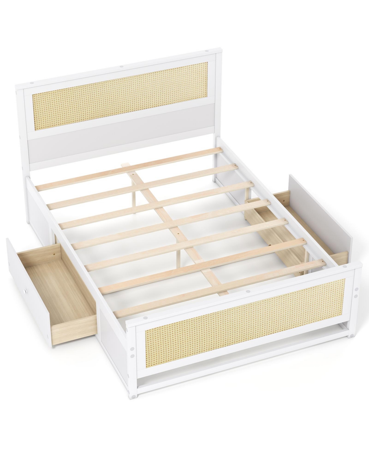 Click here for Gouun Full Size Rattan Bed Frame with Storage Draw... prices