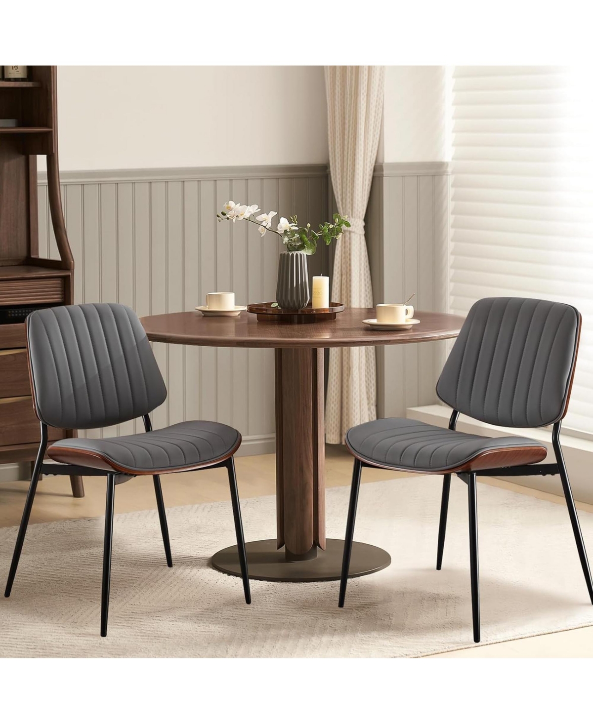 Click here for Rainsken Pu Leather Dining Chairs Set of 2  Retro... prices