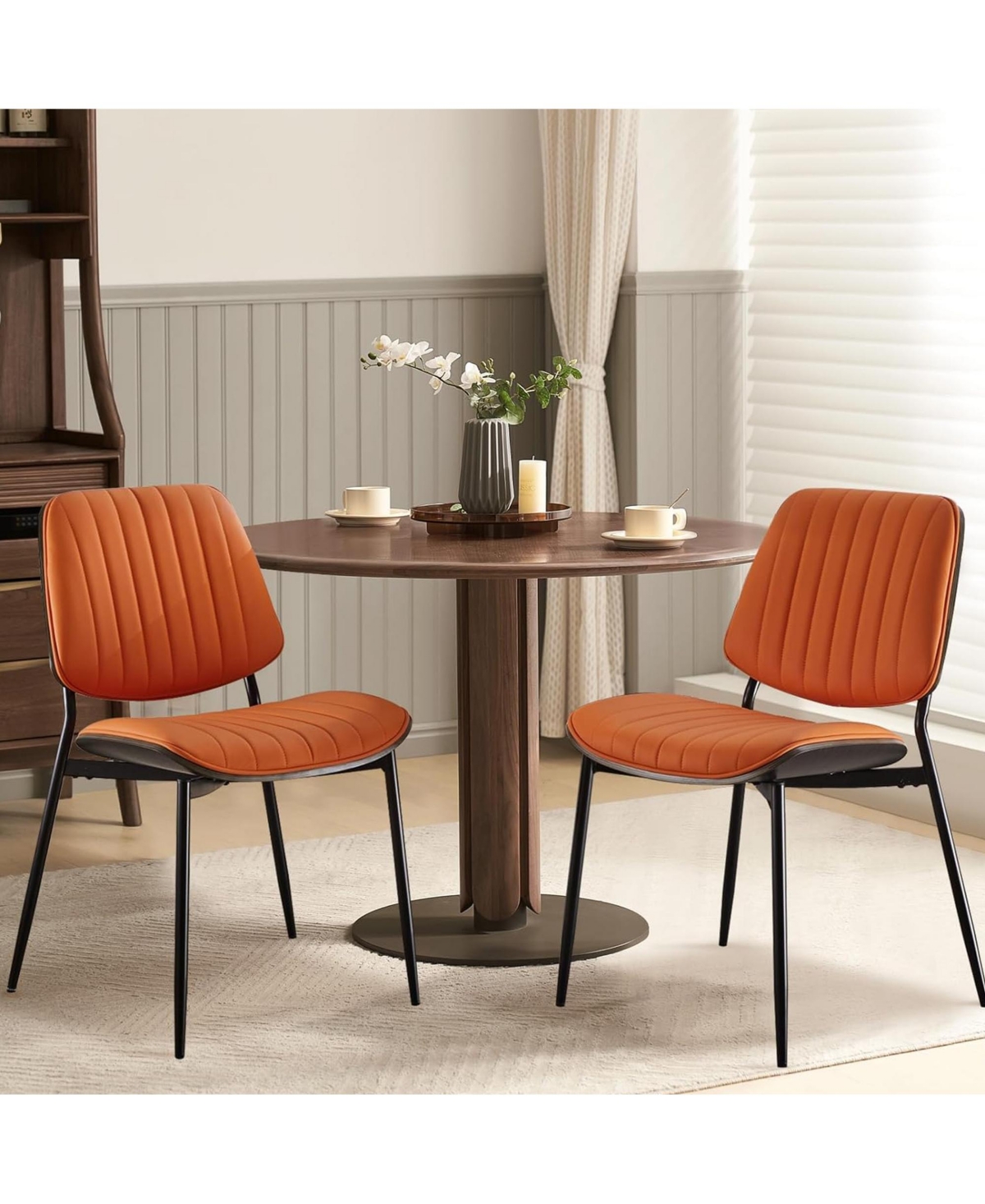 Click here for Rainsken Pu Leather Dining Chairs Set of 2  Retro... prices