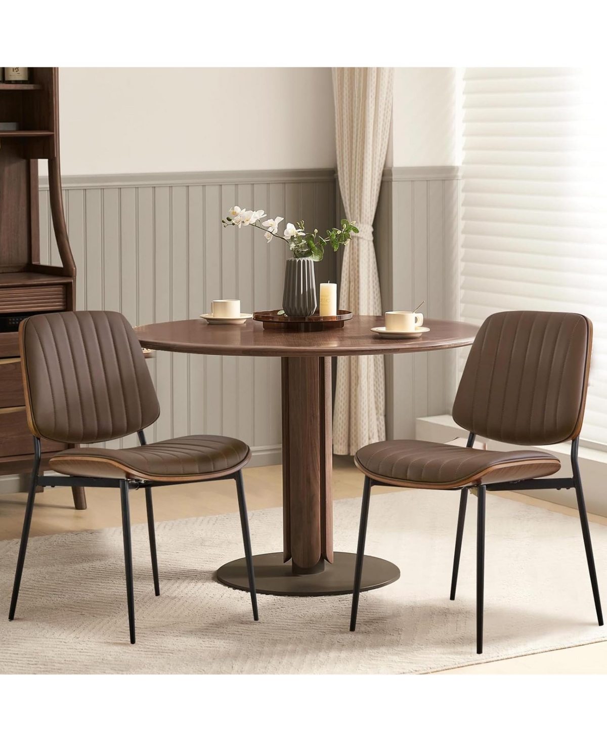 Click here for Rainsken Pu Leather Dining Chairs Set of 2  Retro... prices