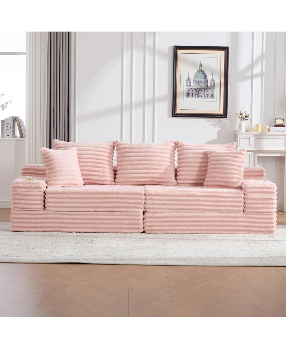 Click here for Rainsken Oversized Boneless Sofa with Cup Holder a... prices