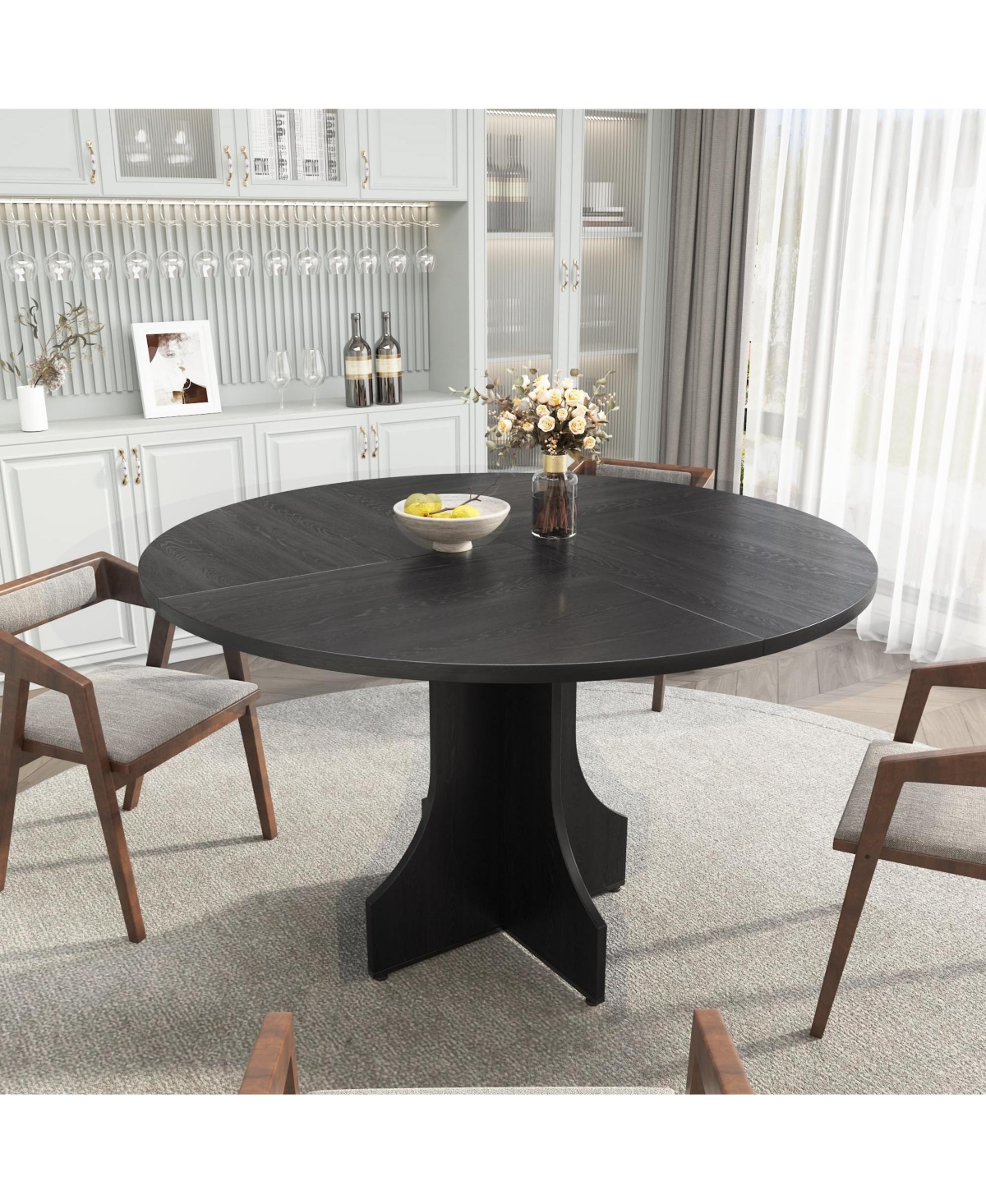Click here for Homfan 47 in Farmhouse Round Dining Table for 4-6... prices