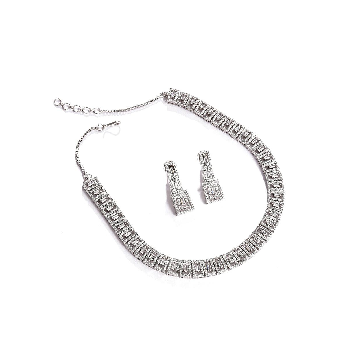 Click here for Sohi Womens Silver Crystal Bling Necklace And Earr... prices