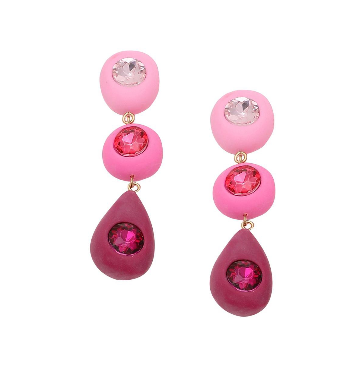 Click here for Sohi Womens Bubblegum Drop Earrings - Pink prices
