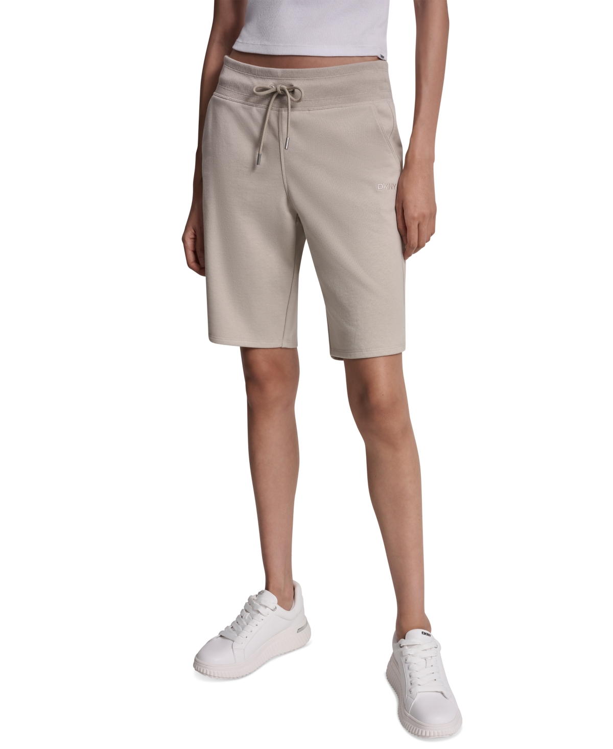 Click here for Dkny Sport Womens Embroidered Logo Bermuda Shorts... prices