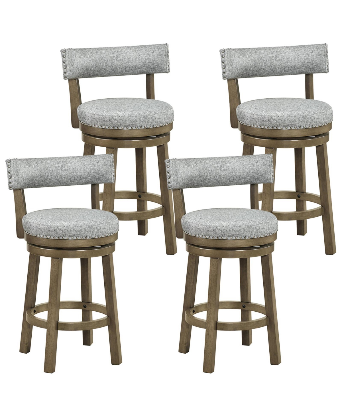 Click here for Gymax 4 Pcs Swivel Counter Height Bar Stool Uphols... prices