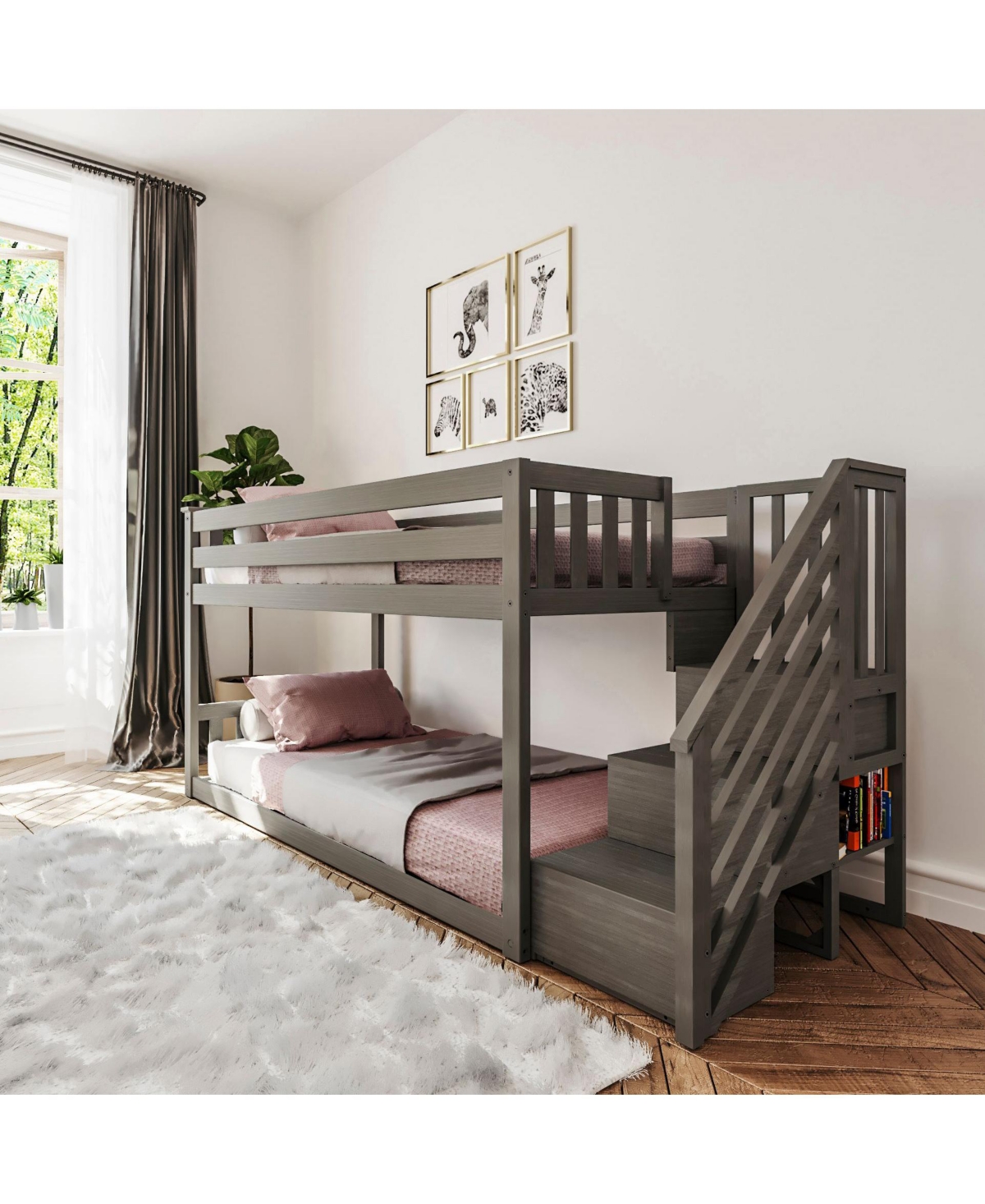 Click here for Max & Lily Solid Wood Low Bunk Bed for Kids with S... prices